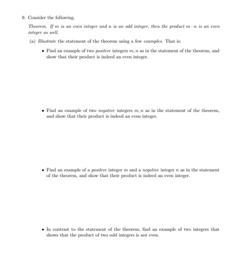 Solved 9 Consider The Following Theorem If M Is An Even