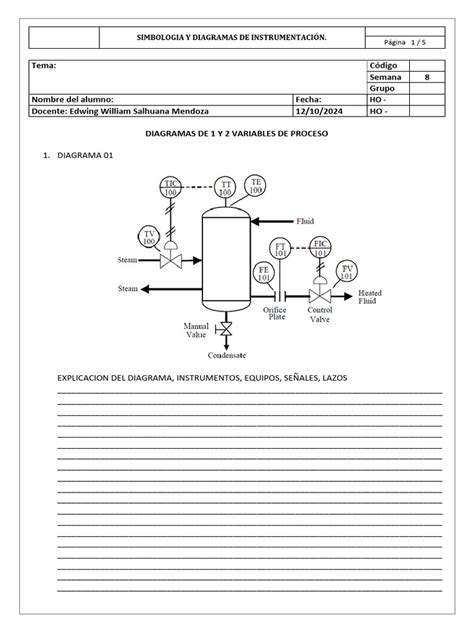 Ho Diagrama De 1 Y 2 Variables Simb Y Diag De Instrumentacion Pdf