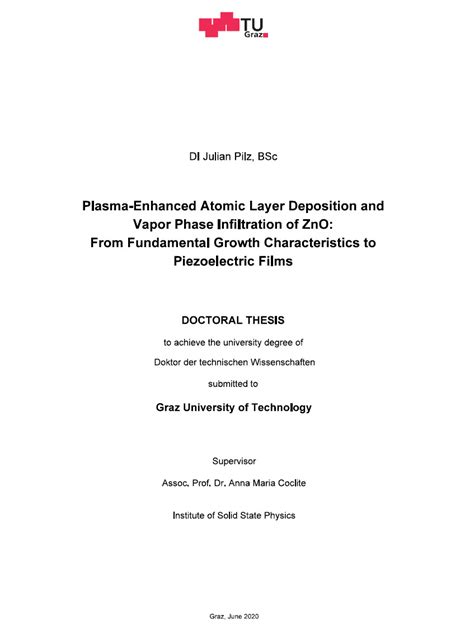 Plasma Enhanced Atomic Layer Deposition And Vapor Phase Infiltration Of