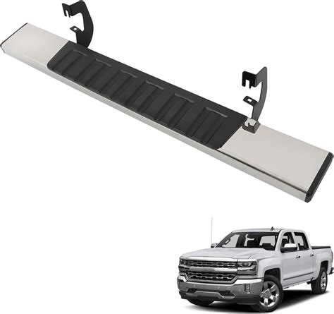 Labwork 6 Inches Chrome Black Running Boards Bars Side Steps Plastic