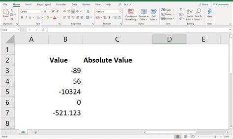 How To Find The Absolute Value In Excel Abs Function