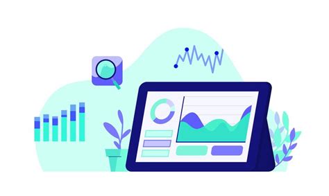 premium vector data analysis graph and chart in business dashboard flat vector illustration