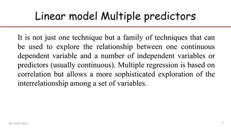 Linear Model Multiple Predictors Pdf