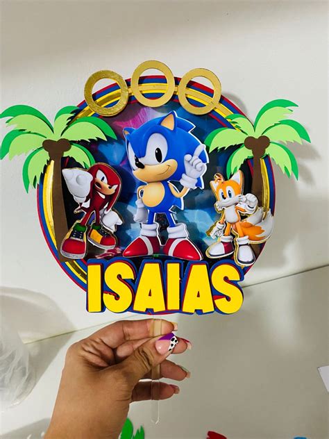 Sonic The Hedgehog Inspired Shaker Cake Topper 3d Sonic Cake Topper
