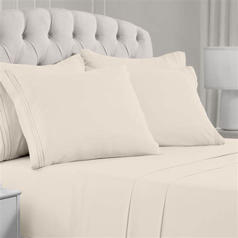 Mellanni Iconic Collection 6 Piece Bed Sheet Set Hotel Luxury Brushed
