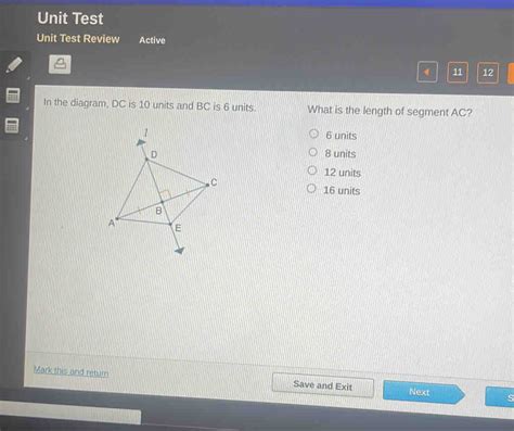 Solved Unit Test Unit Test Review Active 11 12 In The Diagram DC Is