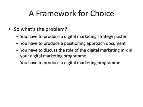 A Framework For Choice Ppt