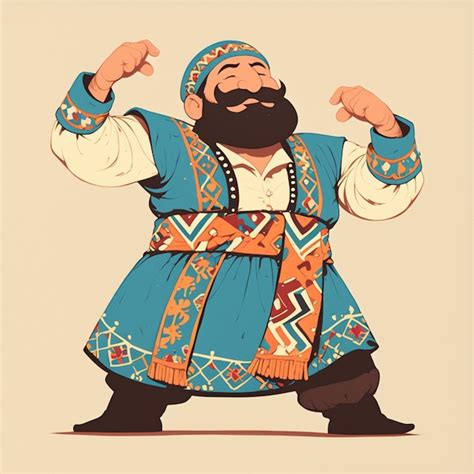 Premium Vector Palestinian Man In Traditional Dabke Dancers Costume