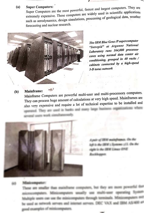 Solution Classification Of Computer According To Sizes Super Computer