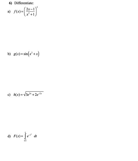 Solved 6 Differentiate A F X X2 12x1 2 B Chegg