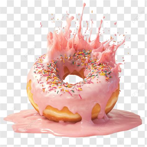 설탕을 입혀 튀는 핑크 도넛 핑크 도넛 설탕 프로스팅 스플래시 화려한 디저트 Png 일러스트 및 이미지 에 대한 무료 다운로드 Pngtree