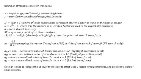 Pixinsight Reference Documentation Primer Generalised Hyperbolic Stretch Script
