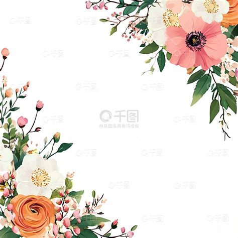 对称构图ai数字艺术 Flower Png简约风清新自然花卉叶子对称构图装饰插画 Ai平面元素免费下载 Png格式 4096像素 编号71480387 千图网