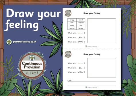 Continuous Provision Calm Corner Draw Your Feeling Grammarsaurus