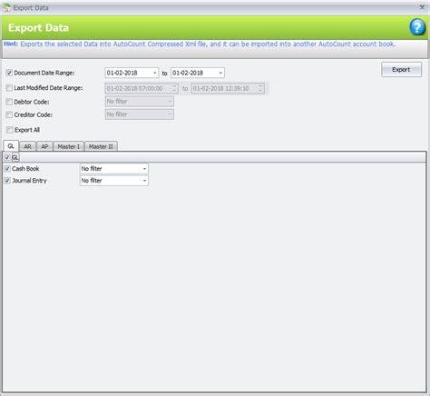 Export Account Autocount Resource Center