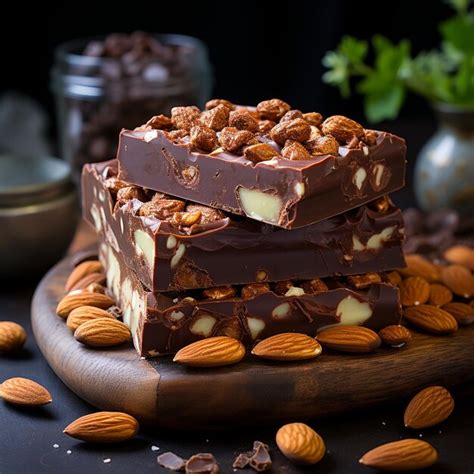 Premium AI Image Bittersweet Chocolate With Almonds Day
