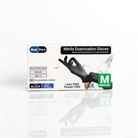Black Disposable Nitrile Exam Gloves X100 Medium Lpg Clinics Wholesale