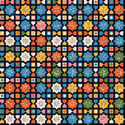 Premium Vector Abstract Retro Geometric Seamless Pattern Bright Colorful Nostalgic Background