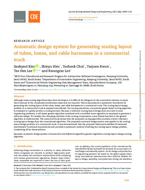 Pdf Automatic Design System For Generating Routing Layout Of Tubes