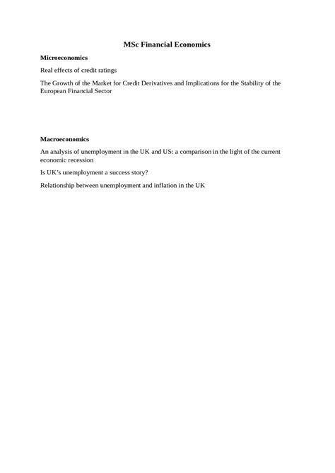Dissertation Topics For Finacial Economics Docsity