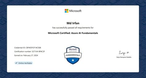Md Irfan On Linkedin Ai Azure Certification Microsoftlearn