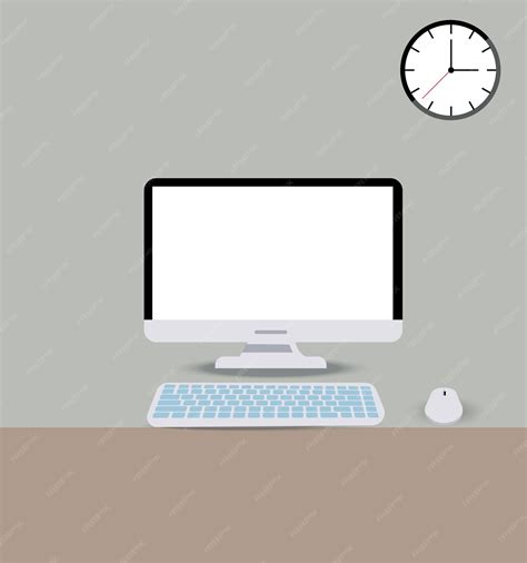 Premium Vector Desktop Computer Flat Vector Illustration