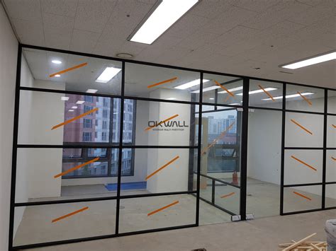 갈바 격자 유리칸막이 유리칸막이 오케이칸막이