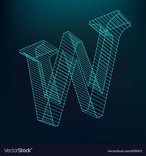 Fonts Mesh Polygonal Wire Frame Contour Royalty Free Vector
