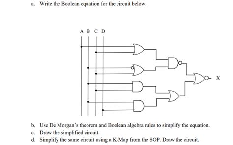 Solved A Write The Boolean Equation For The Circuit Below