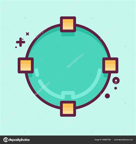 Icon Draw Circle Related Graphic Design Tools Symbol Mbe Style Stock Vector By ©amin Hidayat