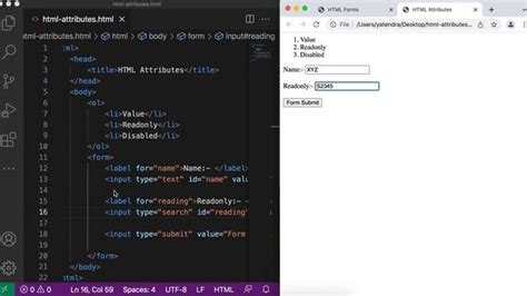 Forms Input Attributes Value Readonly Disabled Size Html Lets