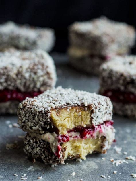 Raw Vegan Lamingtons With Cream And Jam Rainbow Nourishments