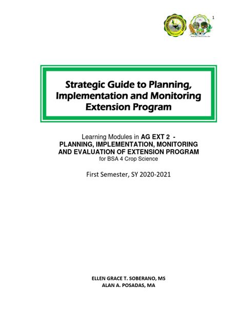 Planning Implementation Monitoring And Evaluation Of Extension Program Ag Ext 2 Download