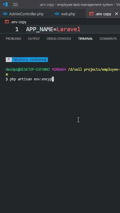 encrypt env file in laravel shorts youtube
