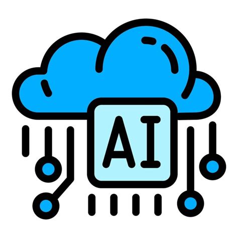 Premium Vector Ai Cloud Data Icon Outline Vector Artificial Brain Network Machine