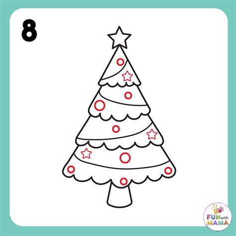 How To Draw A Christmas Tree Step By Step