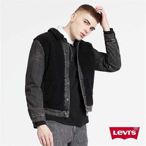 Levis 男款 牛仔外套 Type 3 經典修身版型 Sherpa棉花絨 毛料拼接 牛仔外套 Yahoo奇摩購物中心