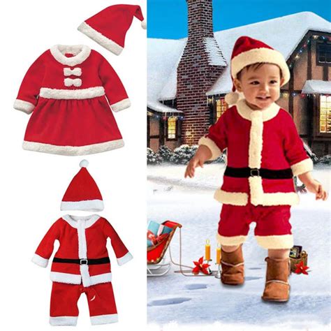 Costume De P Re No L De No L Pour Enfants Robes Rouges Cosplay Pour Enfants
