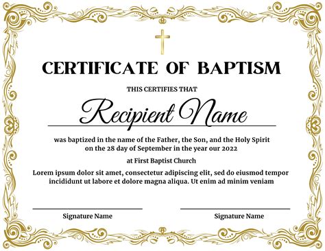 Baptism Certificate Catholic
