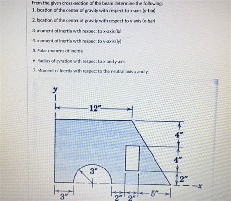 Solved From The Given Cross Section Of The Beam Determine