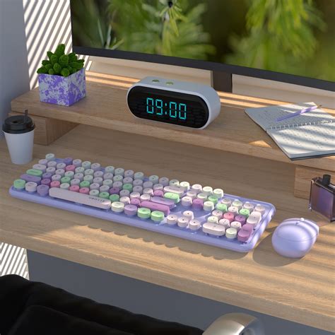 Buy UBOTIE Colorful Computer Wireless Keyboard Mouse Combos Typewriter