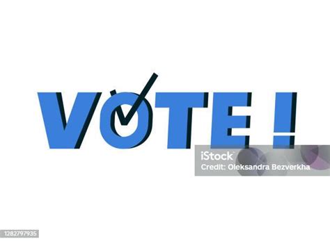 선거 일 투표 포스터 배너 디자인 내부에 체크 마크 기호와 단어를 투표 정치 선거 캠페인 대통령 투표 토론 플라이어 벡터 블루 로고 2020 United States