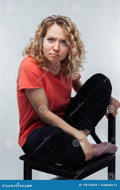 Image Of Nice Brooding Woman Thinking And Looking At Camera Human