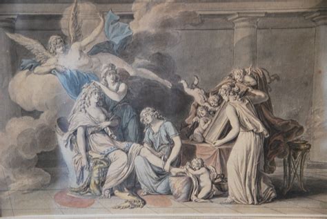 Proantic Drawing Psyche And Love Drawing Attributed To Barbier Late X