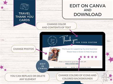 Travel Agent Thank You Card Template Client Note Leave A Review For