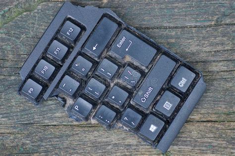 One Piece Of A Broken Broken Plastic Black Computer Keyboard Stock