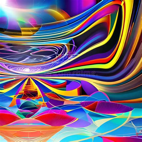 Virtual Symphony A Digital Representation Of A Symphony Created With Abstract Shapes And