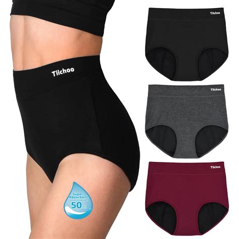 Tiichoo Womens Period Underwear Heavy Flow High Waisted Period Panties