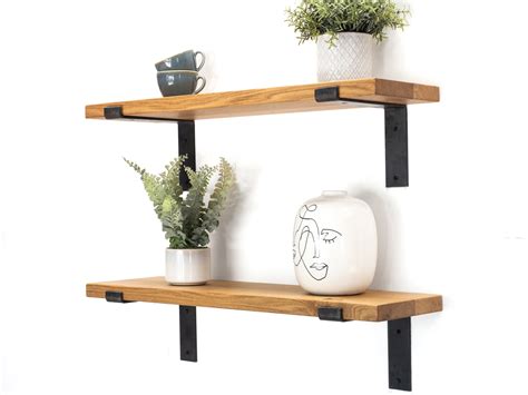 Metal Brackets And Solid Oak Shelf Industrial Lipped Brackets Order Online Traditional Beams
