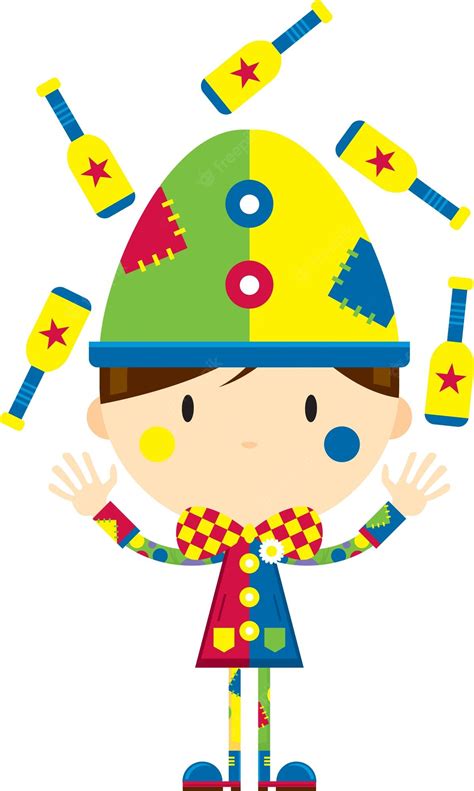 Premium Vector Cute Cartoon Juggling Big Top Circus Clown Character